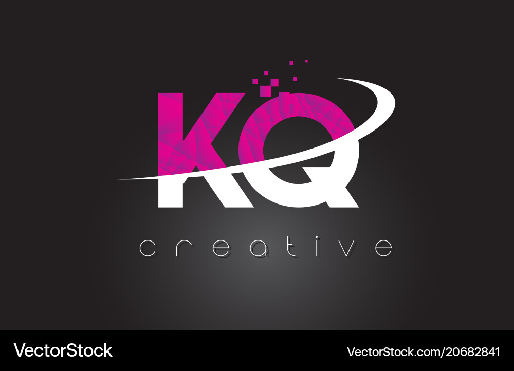Kq k q creative letters design with white pink Vector Image