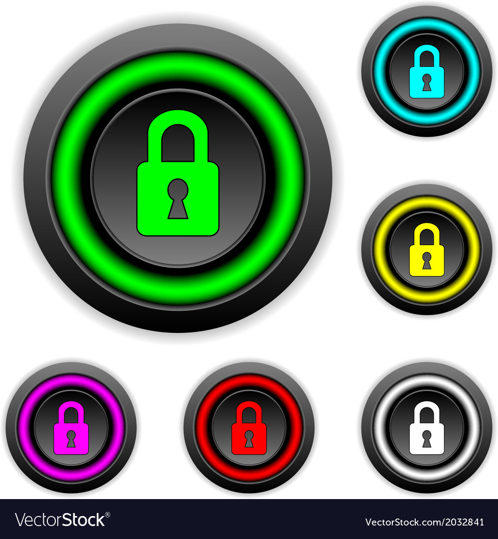 Lock buttons set Royalty Free Vector Image - VectorStock