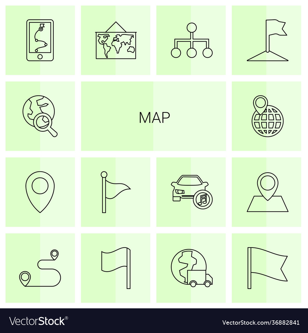 Map icons Royalty Free Vector Image - VectorStock