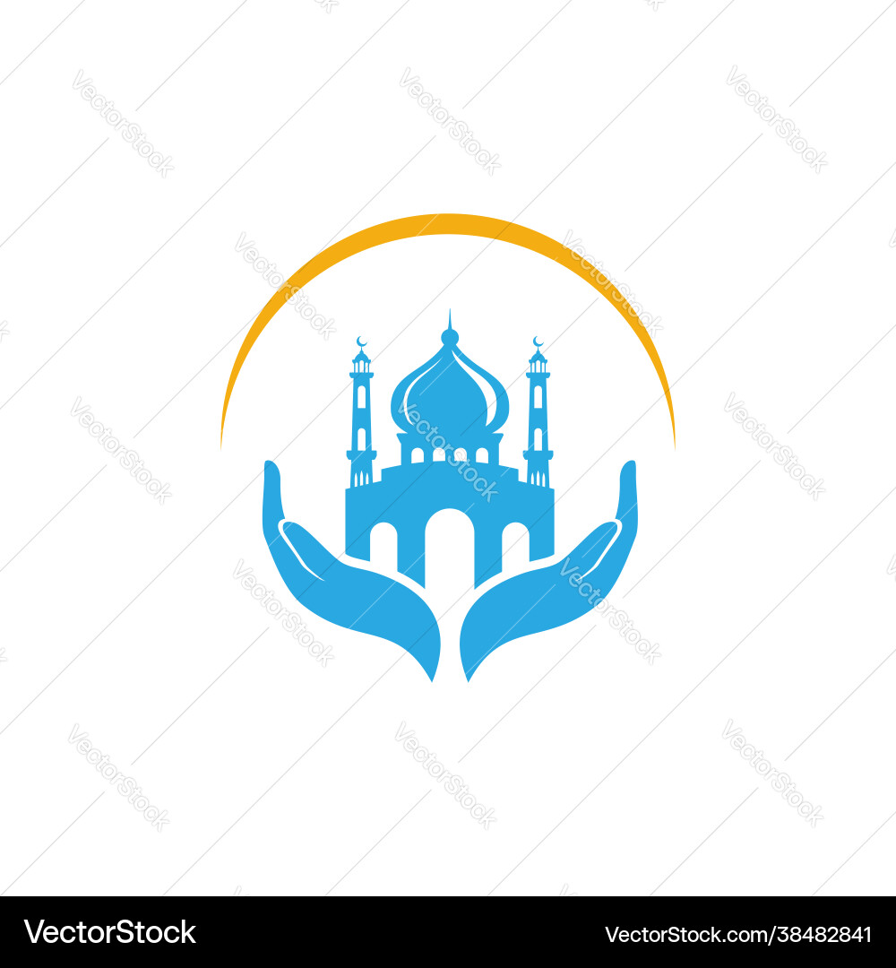 Muslim prayer sign icon design mosque design Vector Image