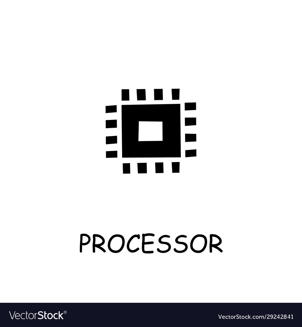 Processor flat icon Royalty Free Vector Image - VectorStock