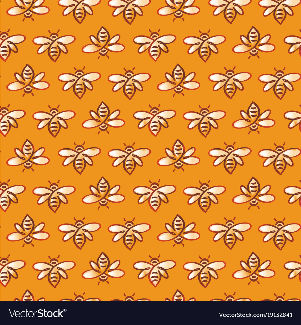 Seamless pattern with bee Royalty Free Vector Image