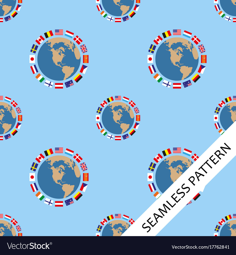 Seamless pattern with flags Royalty Free Vector Image
