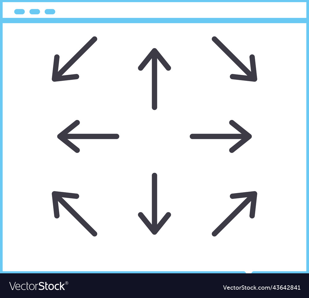 Website navigation line icon outline symbol Vector Image