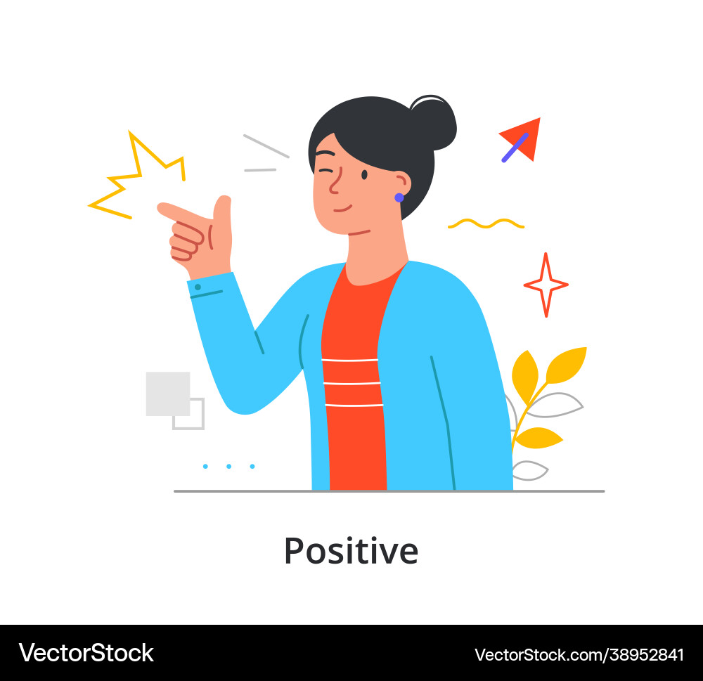 Winking female character is showing approval Vector Image