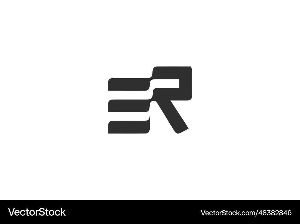 Alphabet initials logo re er r and e Royalty Free Vector