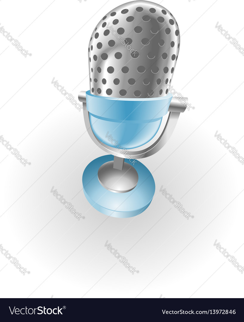 Blue microphone Royalty Free Vector Image - VectorStock