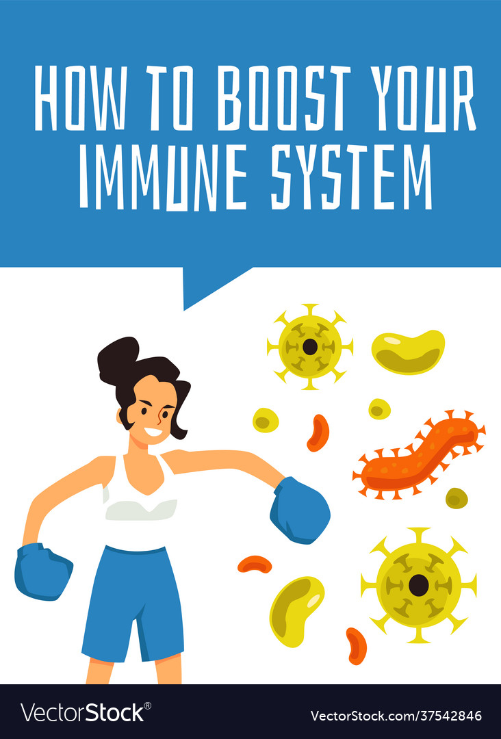 Boosting Immune System With Woman Fights Vector Image