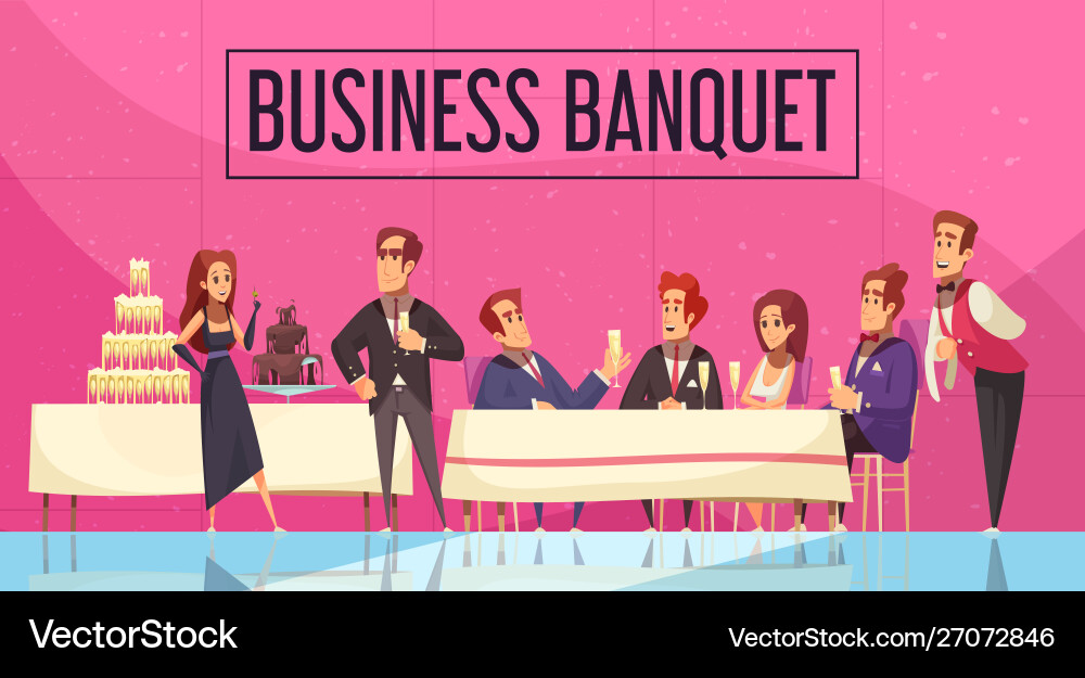 Business banquet cartoon Royalty Free Vector Image