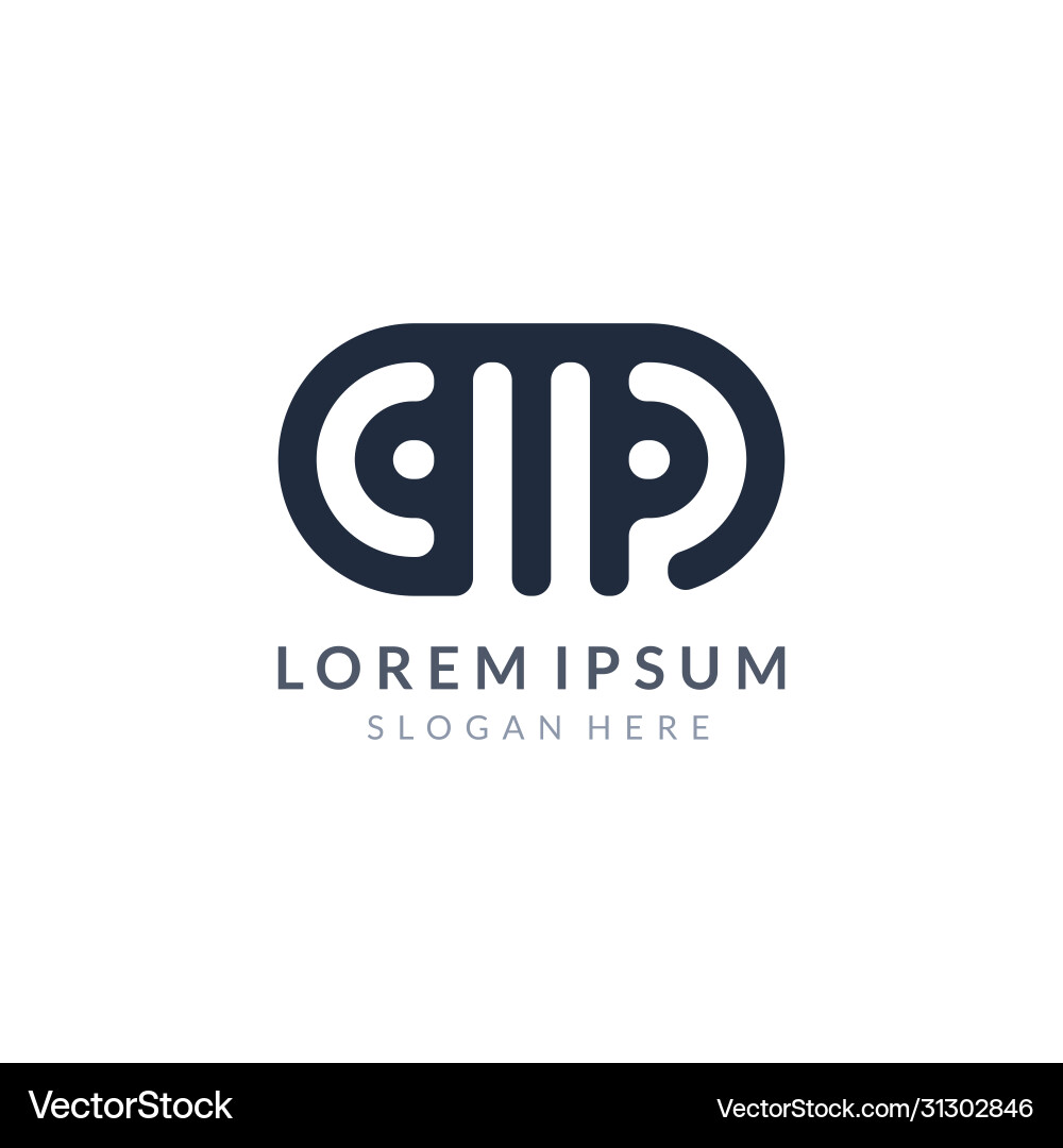 Cmp letter company logo or amp letter Royalty Free Vector