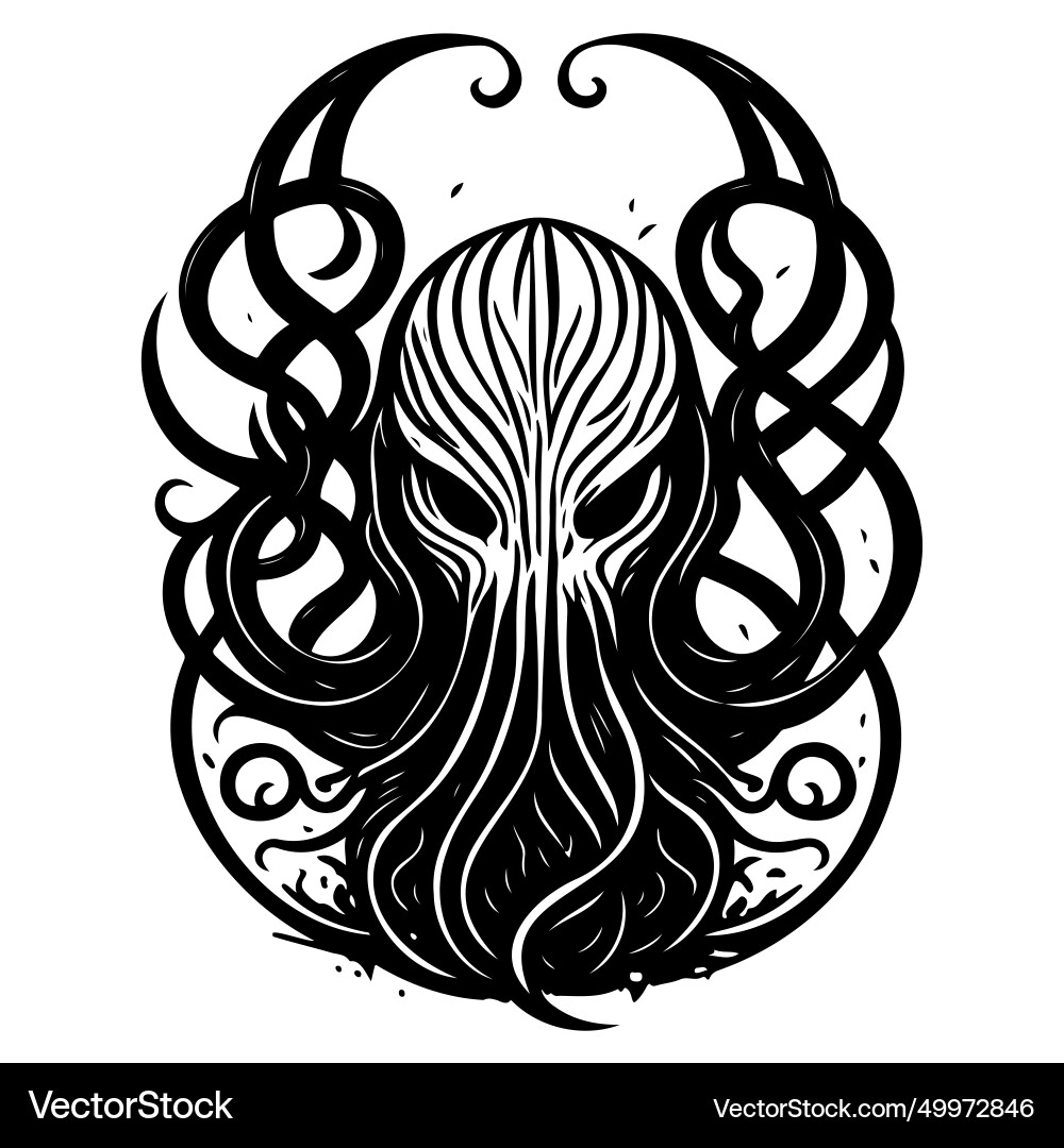 Halloween cthulhu horror scary sketch hand draw Vector Image