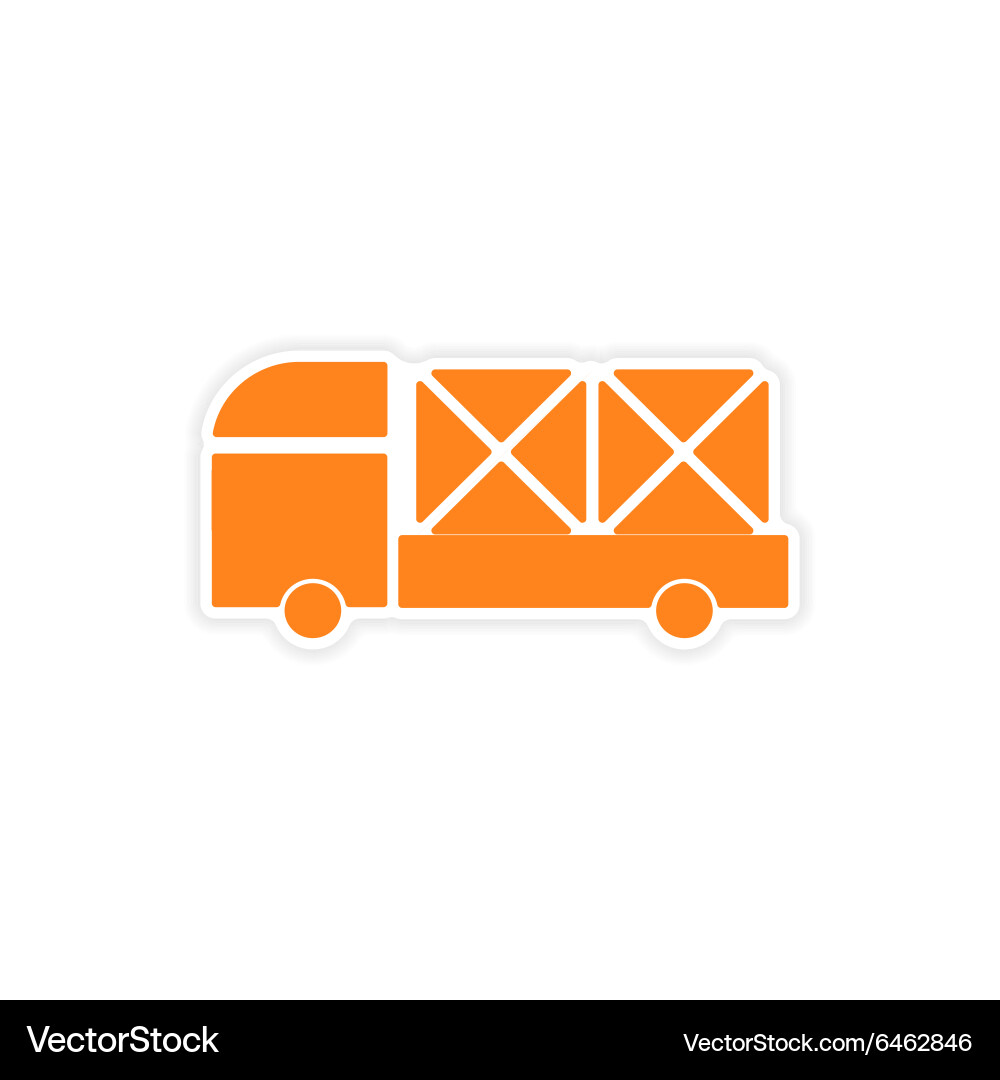 Icon sticker realistic design on paper car cargo Vector Image