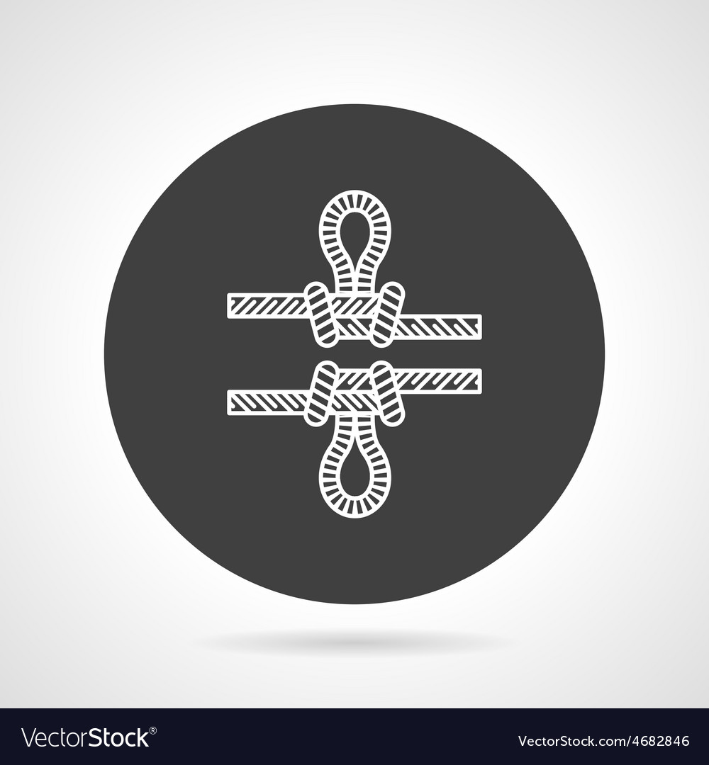 Rope knot black round icon Royalty Free Vector Image