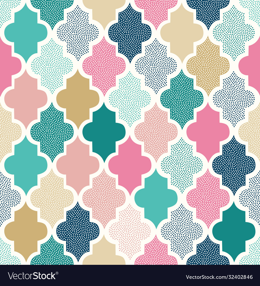 Seamless doodle dots islamic pattern background Vector Image