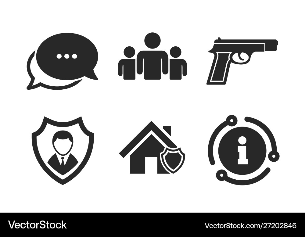 Security agency icons home shield protection Vector Image