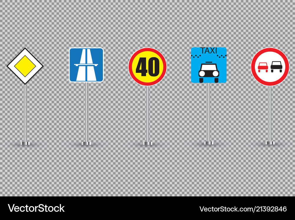 Set of road signs eps10 Royalty Free Vector Image
