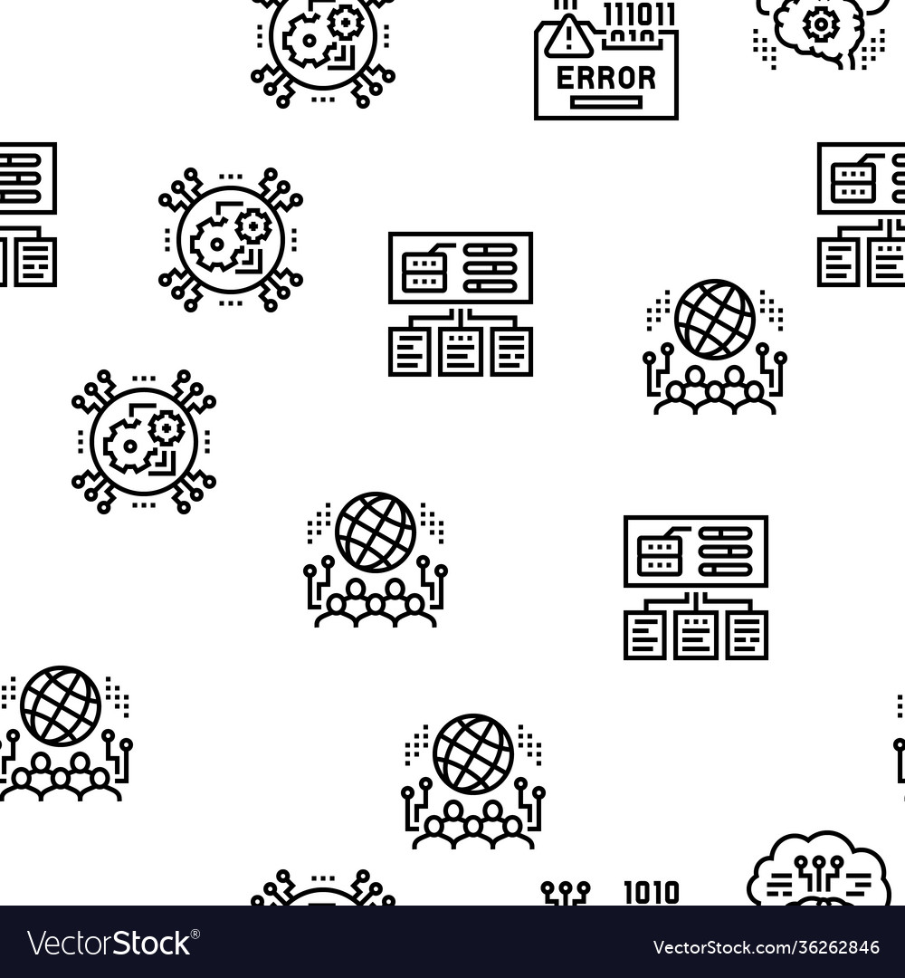 System work process seamless pattern Royalty Free Vector