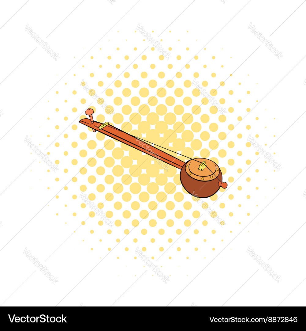 Traditional indian ektara icon comics style Vector Image