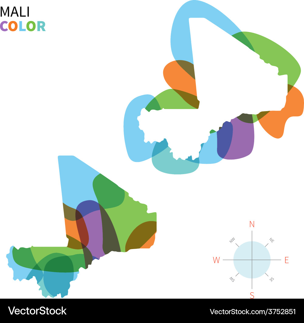 Abstract color map of mali Royalty Free Vector Image