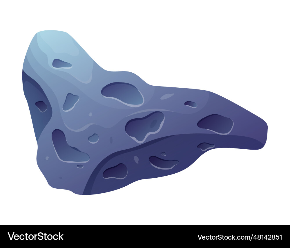 Cartoon space asteroid with craters Royalty Free Vector