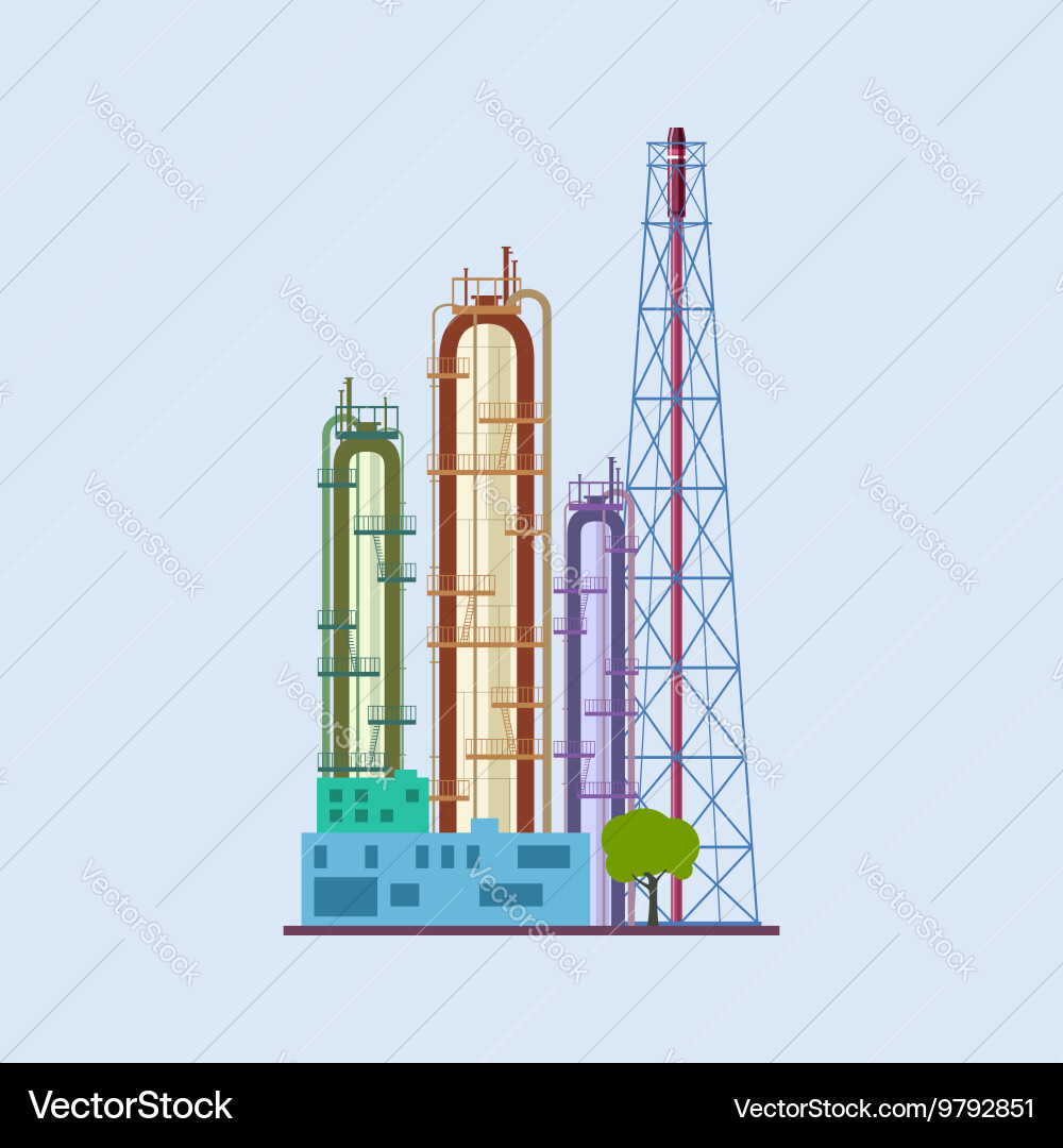 Chemical Plant Isolated Royalty Free Vector Image