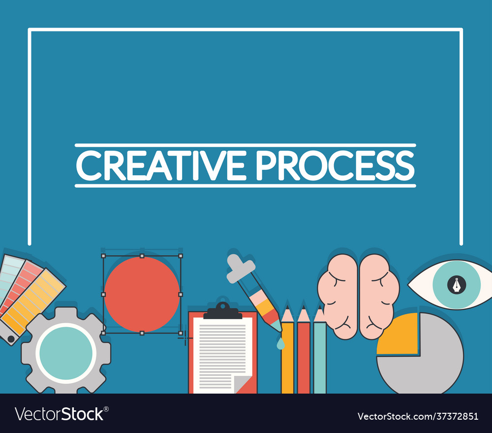 Creative process card Royalty Free Vector Image
