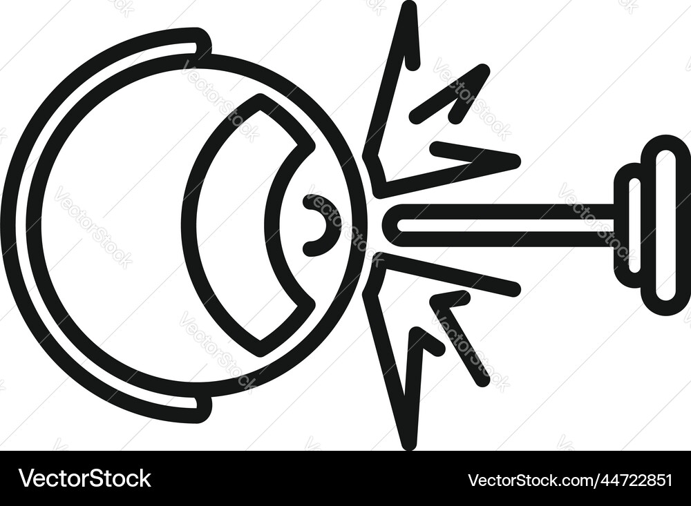 Eye laser icon outline test clinic Royalty Free Vector Image