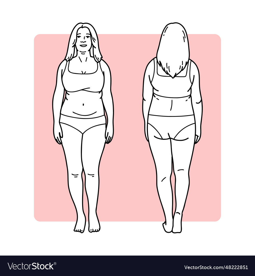 Hand drawn human body outline Royalty Free Vector Image