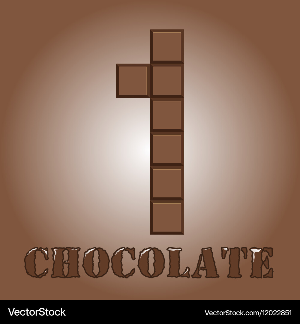 Number of bars chocolate one Royalty Free Vector Image