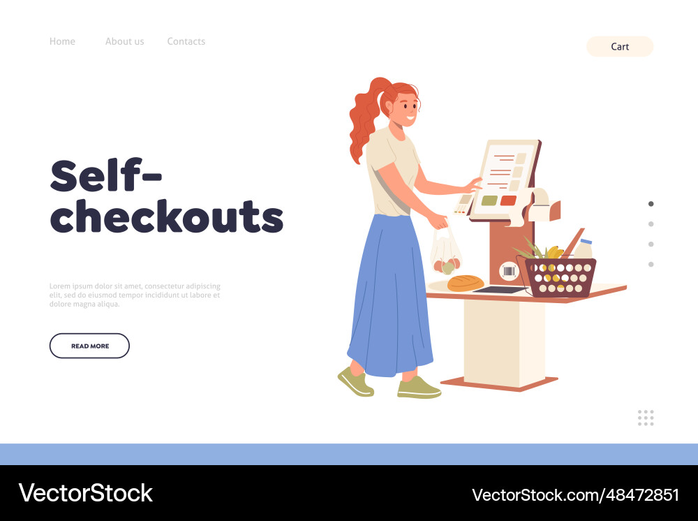 Self-checkout innovative technology in supermarket