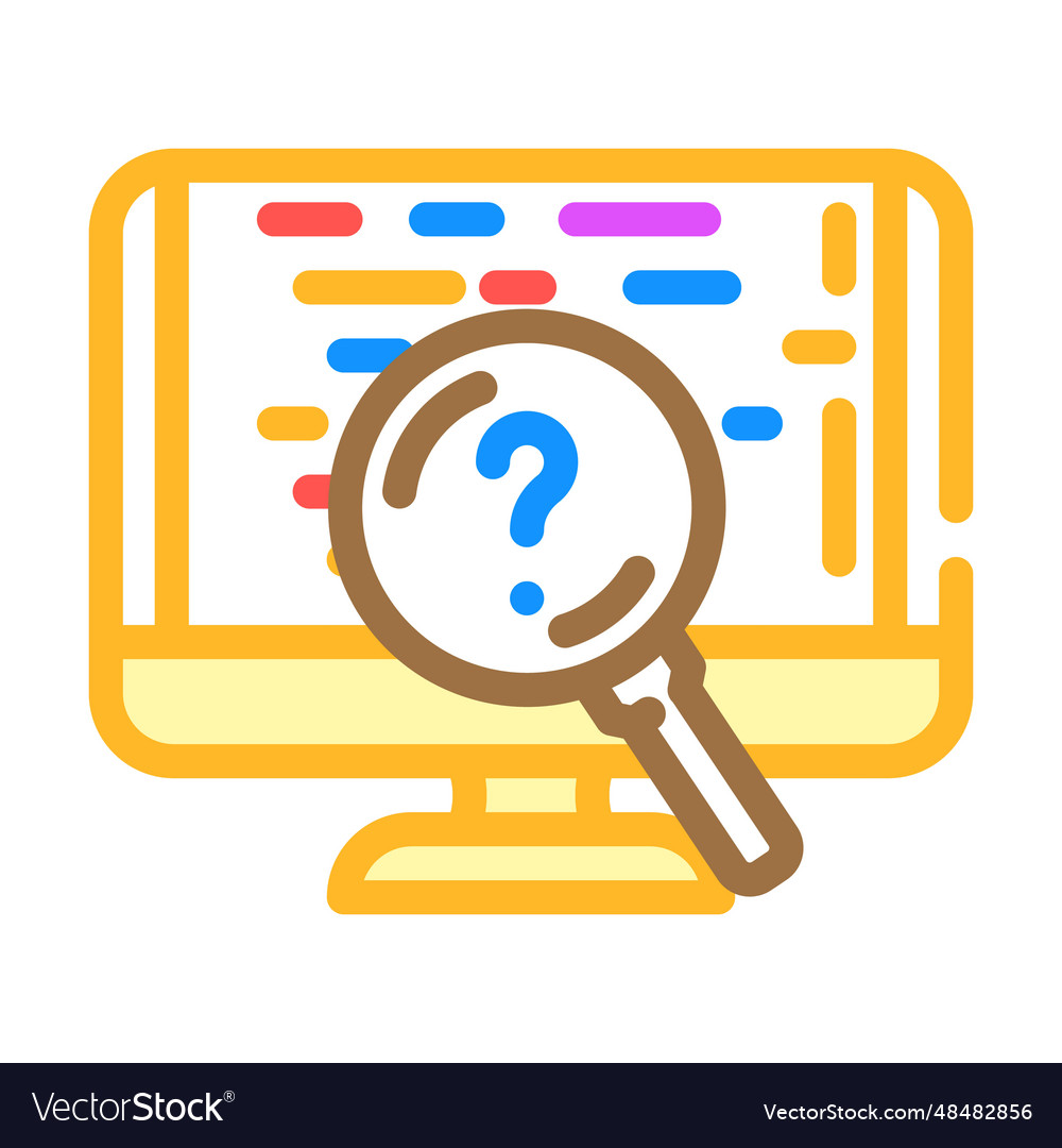 Code review software color icon Royalty Free Vector Image