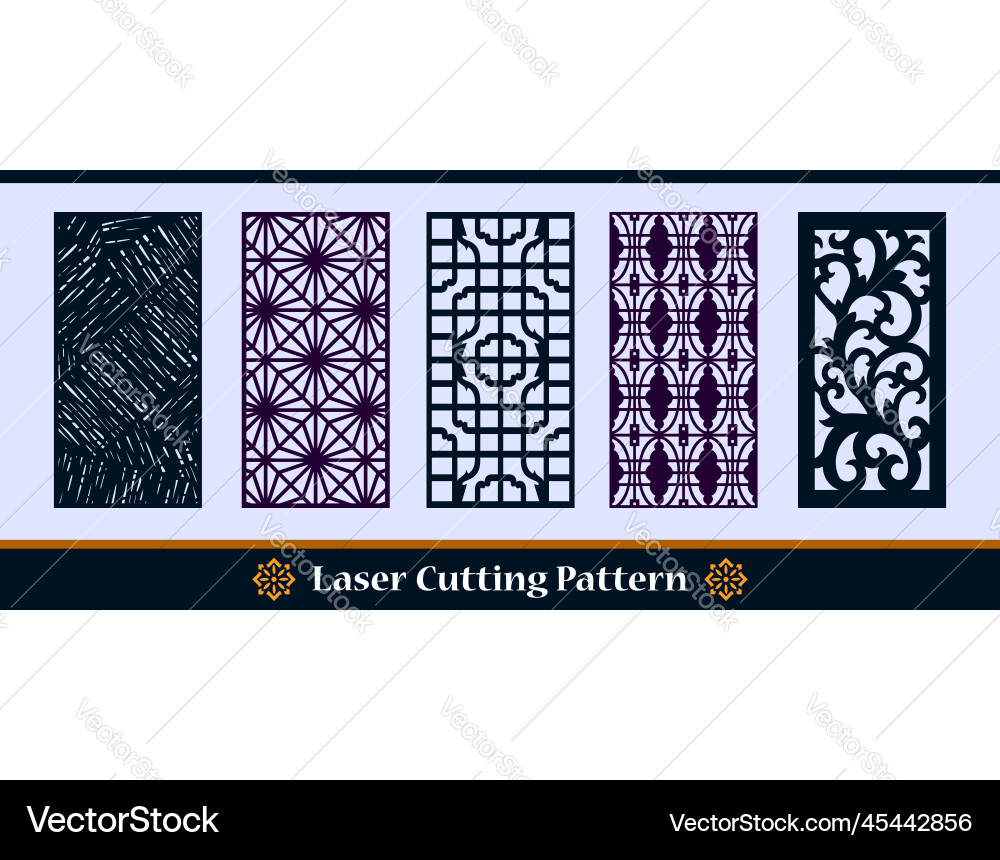 Collection of laser cut panels Royalty Free Vector Image