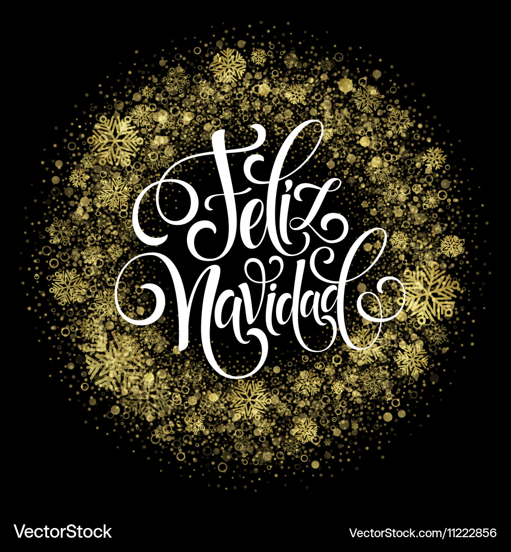 Feliz navidad hand lettering decoration text Vector Image