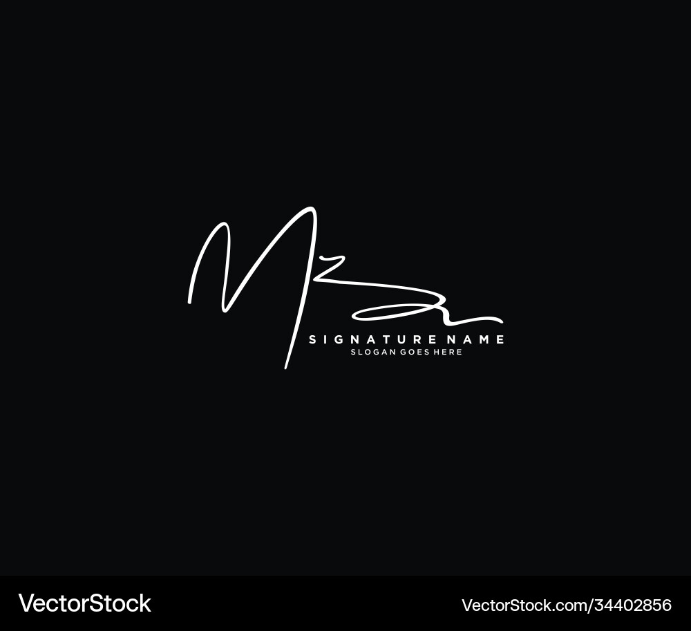 Letter mz signature logo template Royalty Free Vector Image
