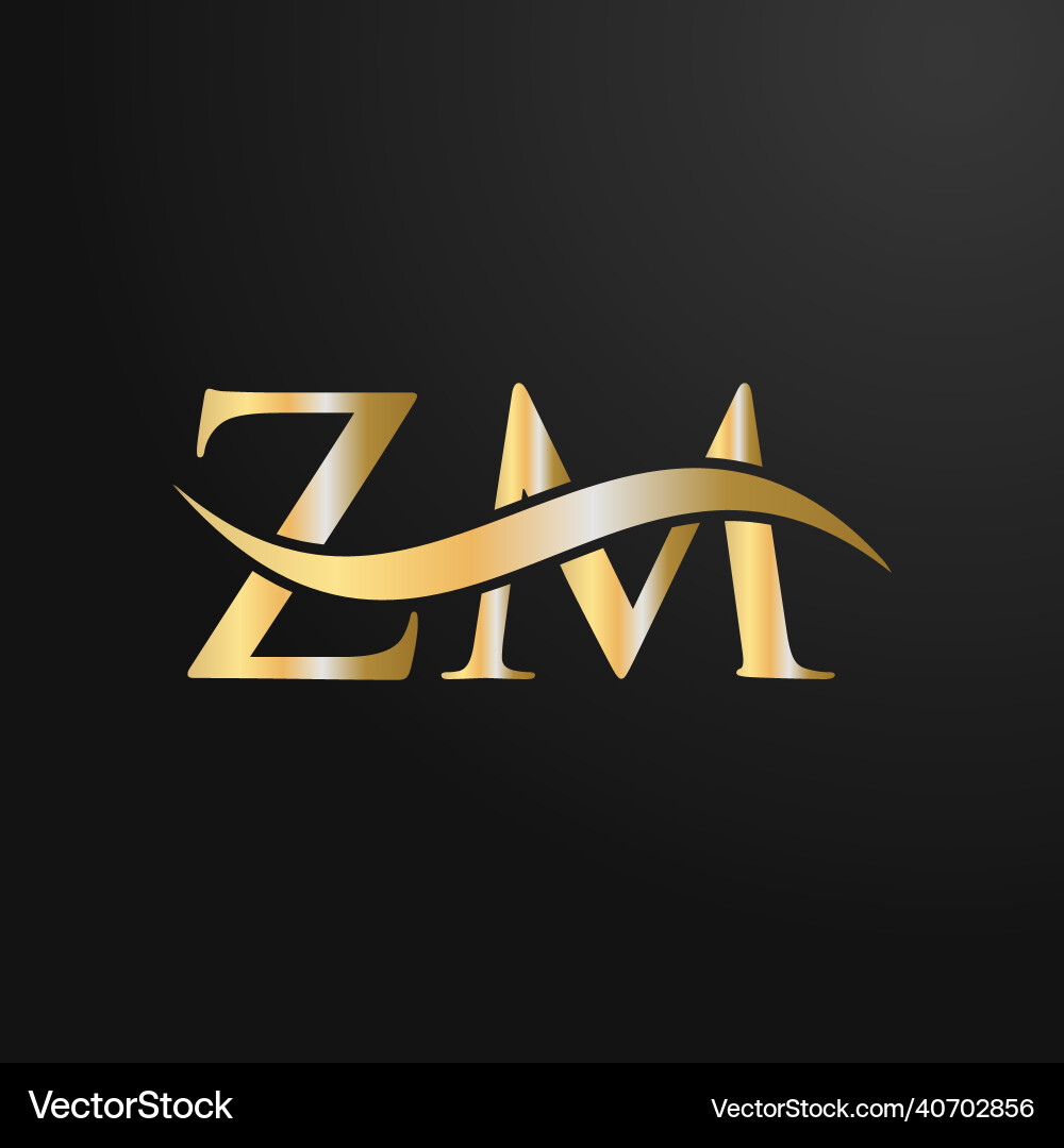Letter zm logo design template z m Royalty Free Vector Image