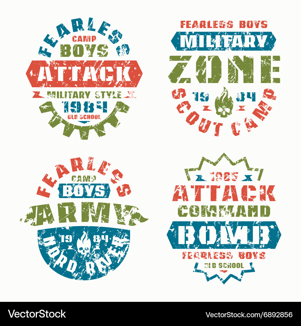 Military and scout badges Royalty Free Vector Image
