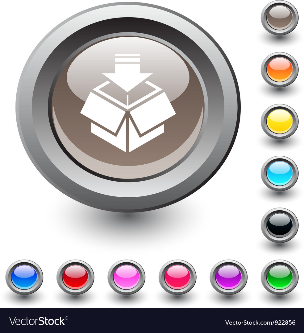 Package round button Royalty Free Vector Image
