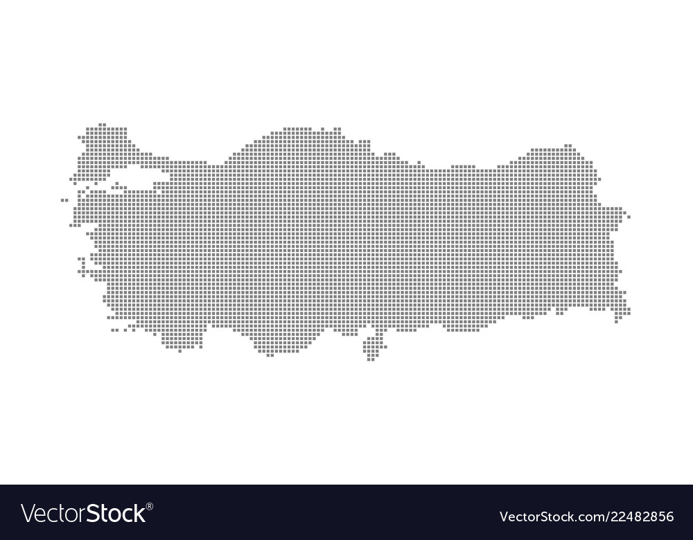 Pixel map of turkey dotted isolated Royalty Free Vector