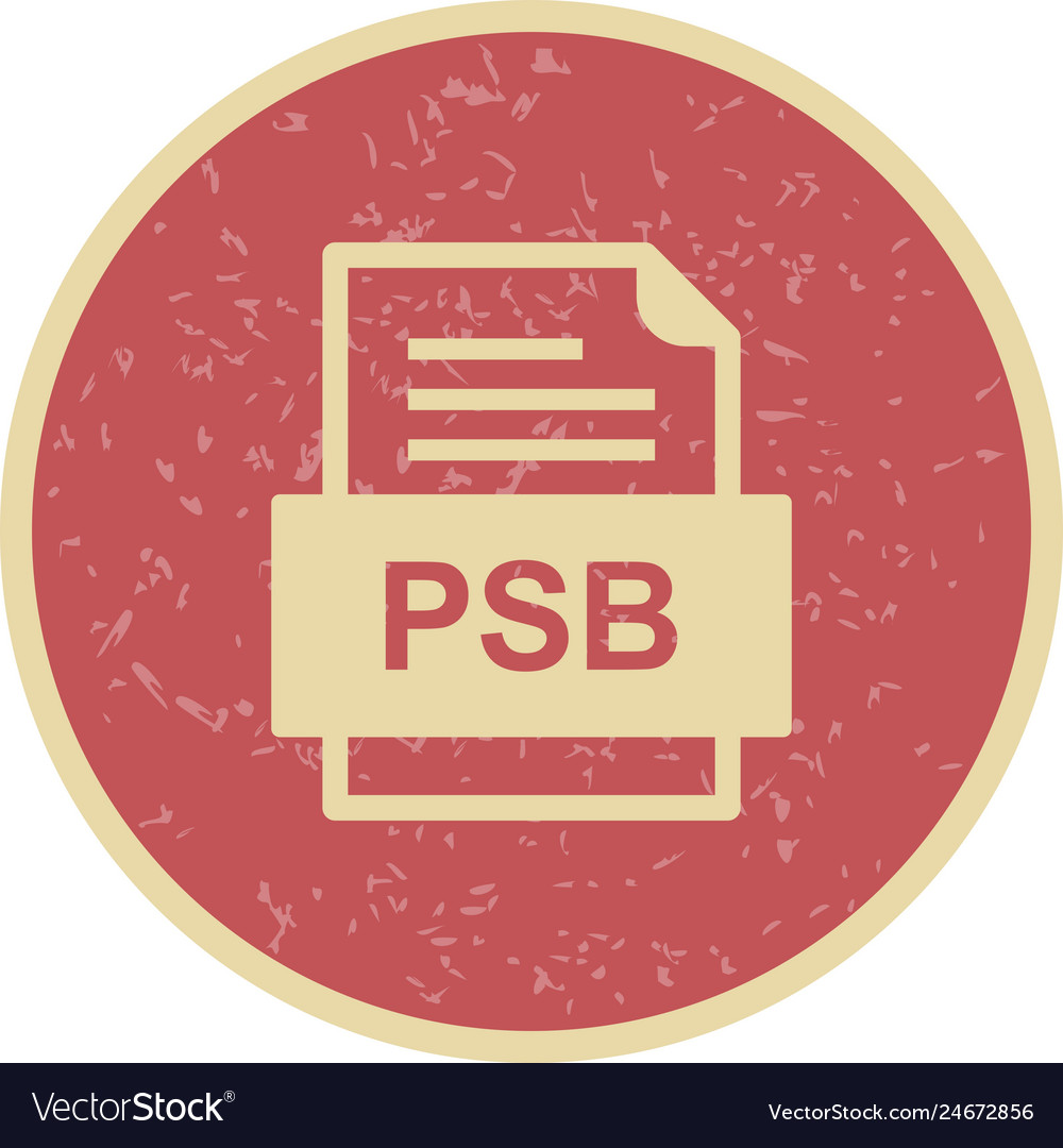 Psb file document icon Royalty Free Vector Image