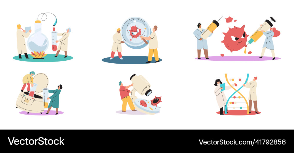 Scientists conducting scientific researches team Vector Image