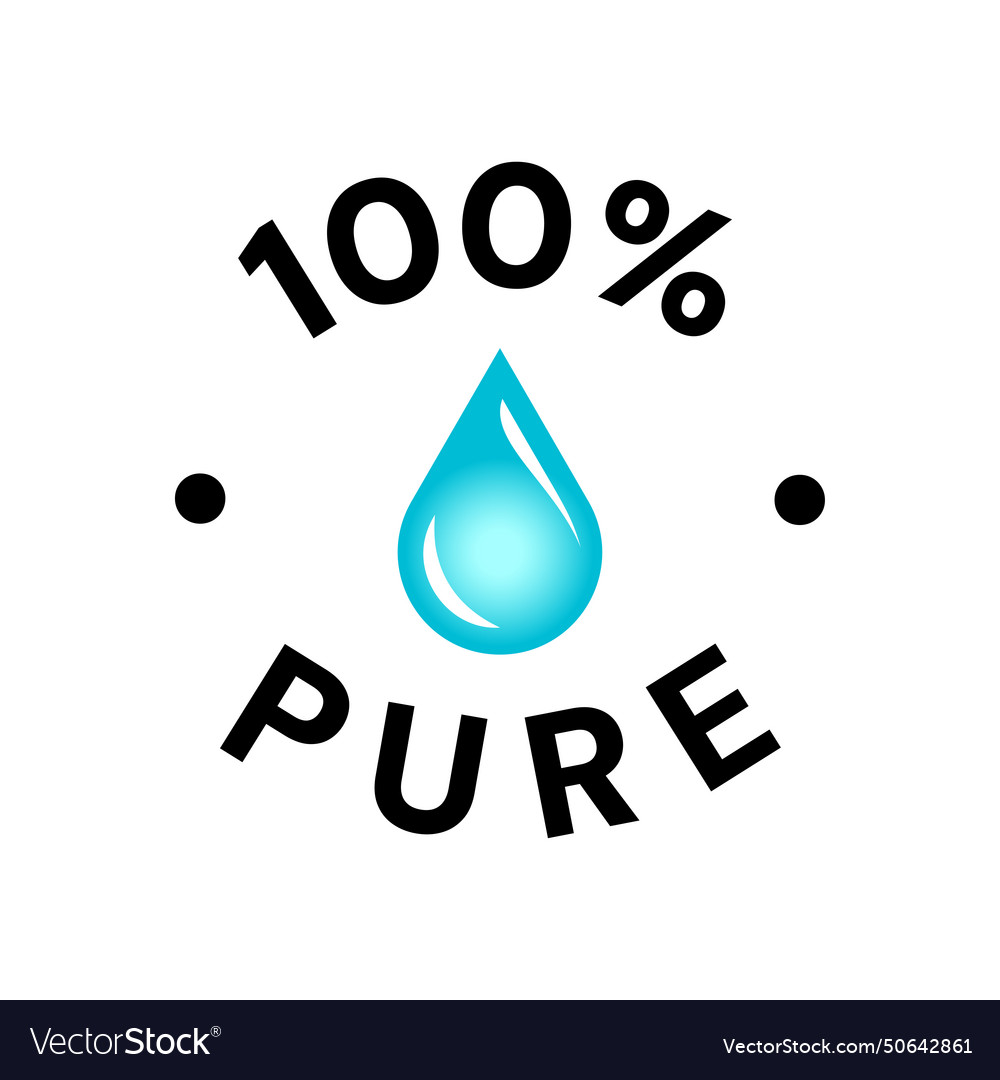 100 percent pure label sticker badge stamp icon Vector Image