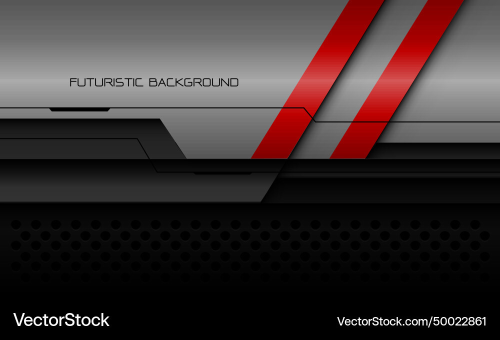 Abstract metallic red line slash grey cyber black Vector Image