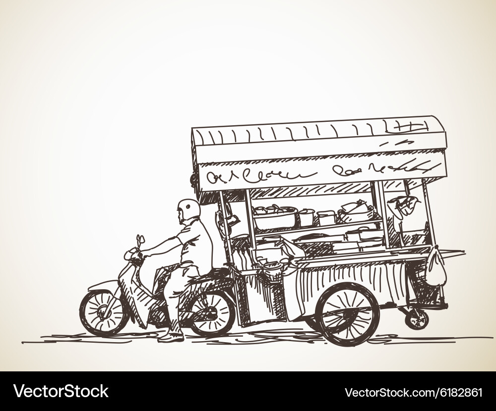 Asian street food Royalty Free Vector Image - VectorStock