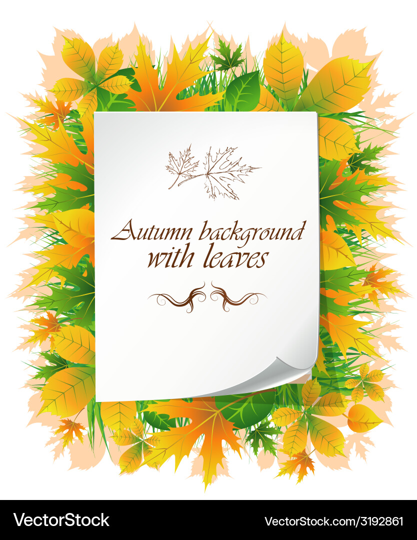 Background with autumn leaves and place for text Vector Image