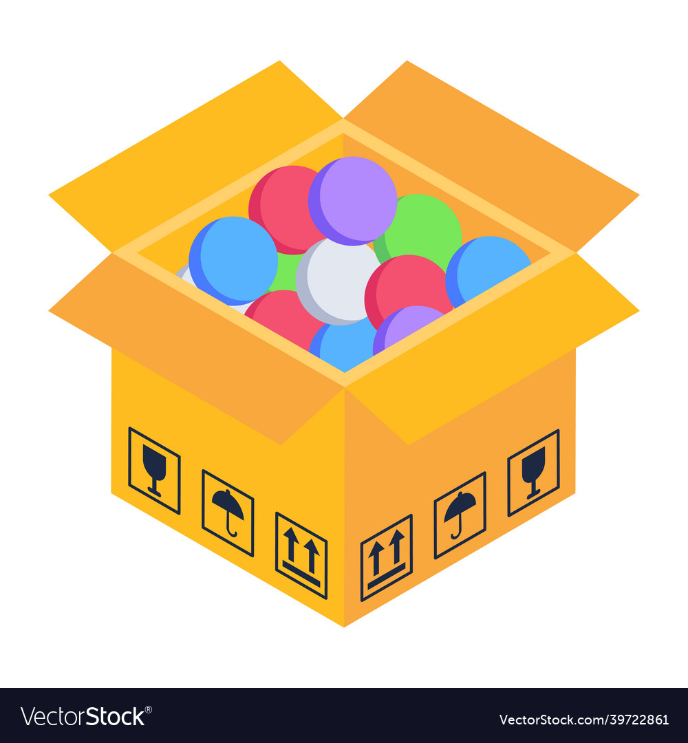 Balls box Royalty Free Vector Image - VectorStock