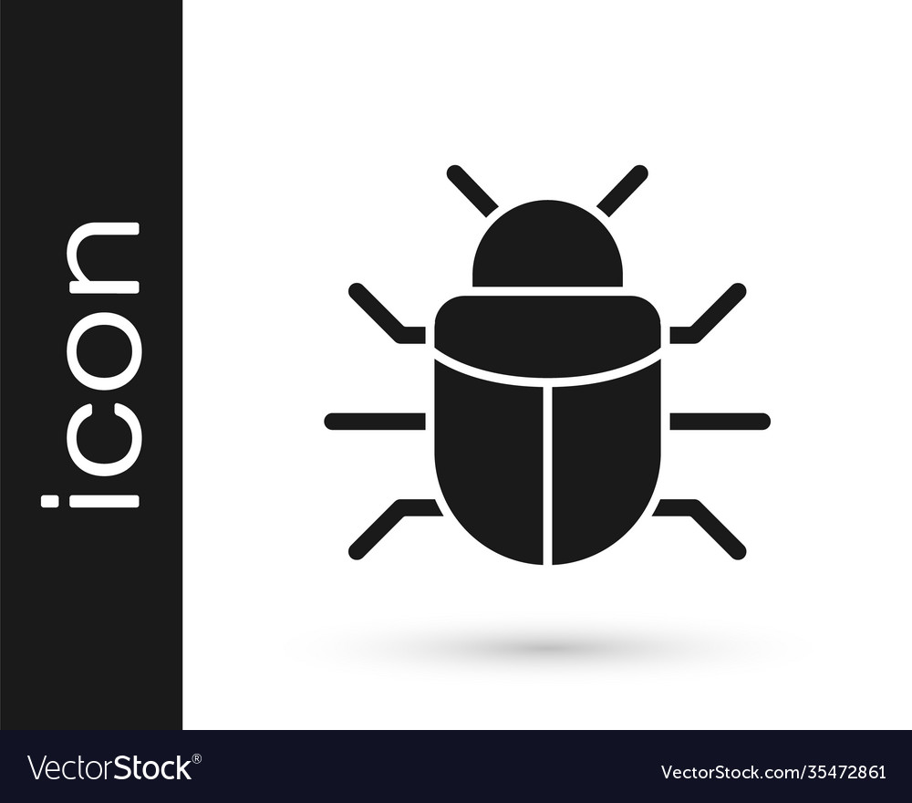 Black system bug concept icon isolated on white Vector Image