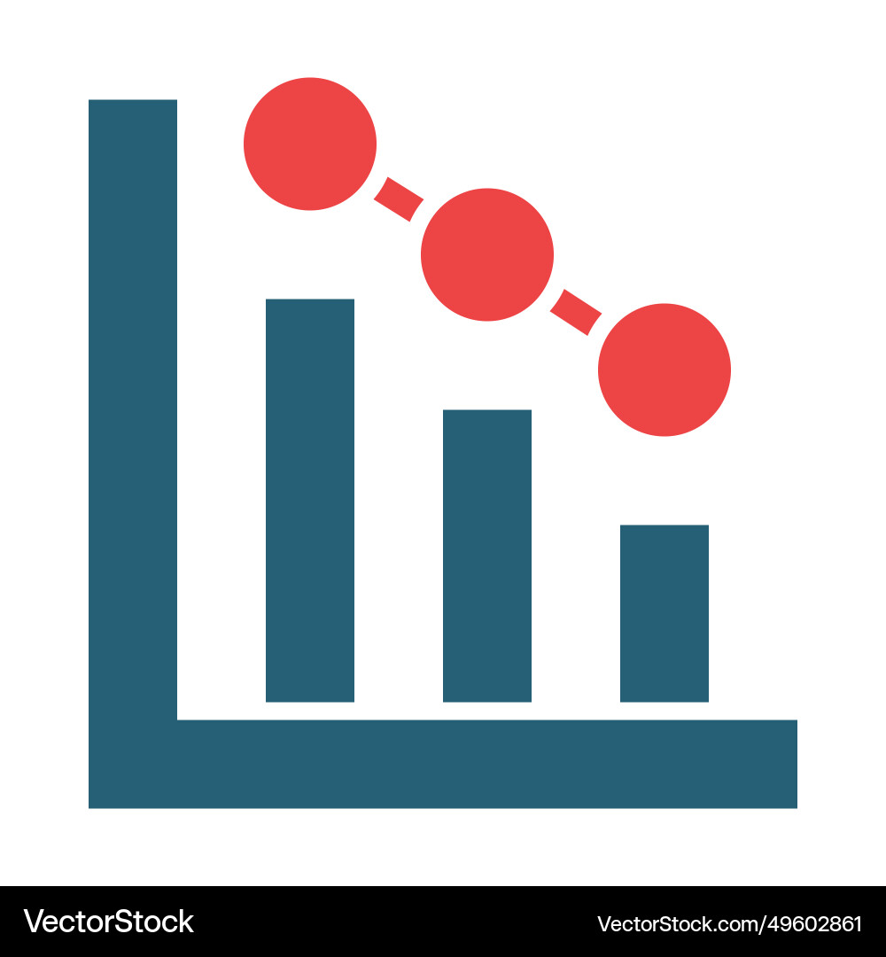 Chart glyph two color icons for personal Vector Image