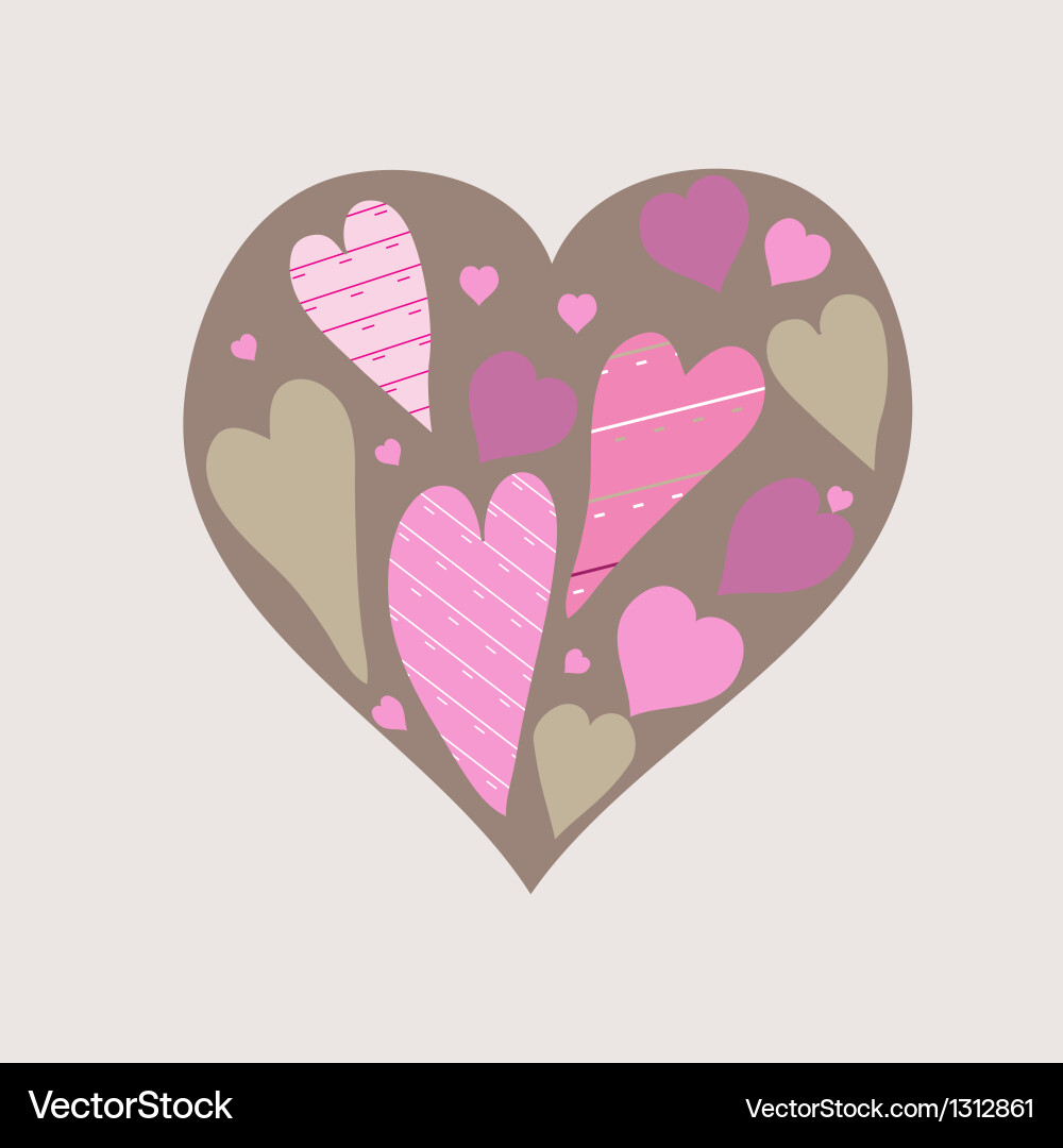 Cute background with vintage hearts Royalty Free Vector