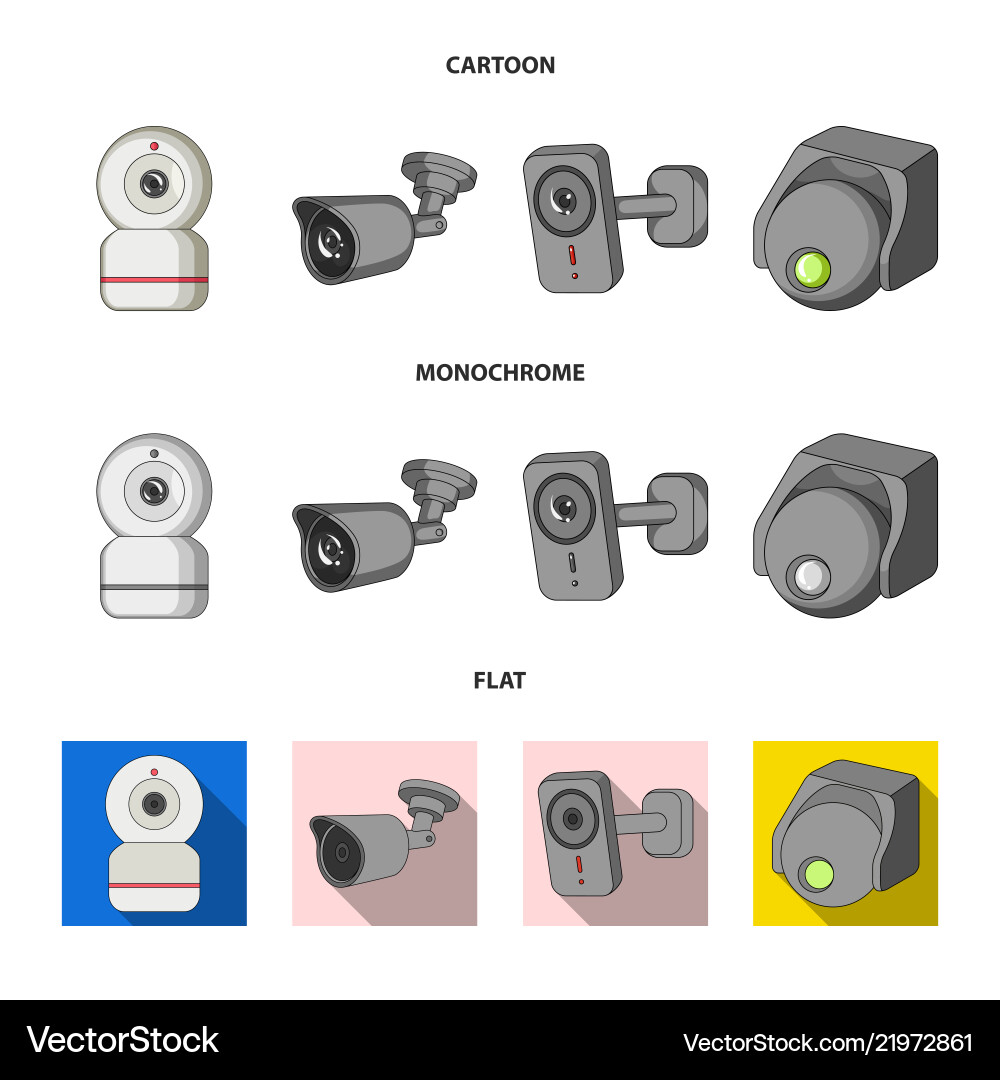 Design of cctv and camera logo set Royalty Free Vector Image
