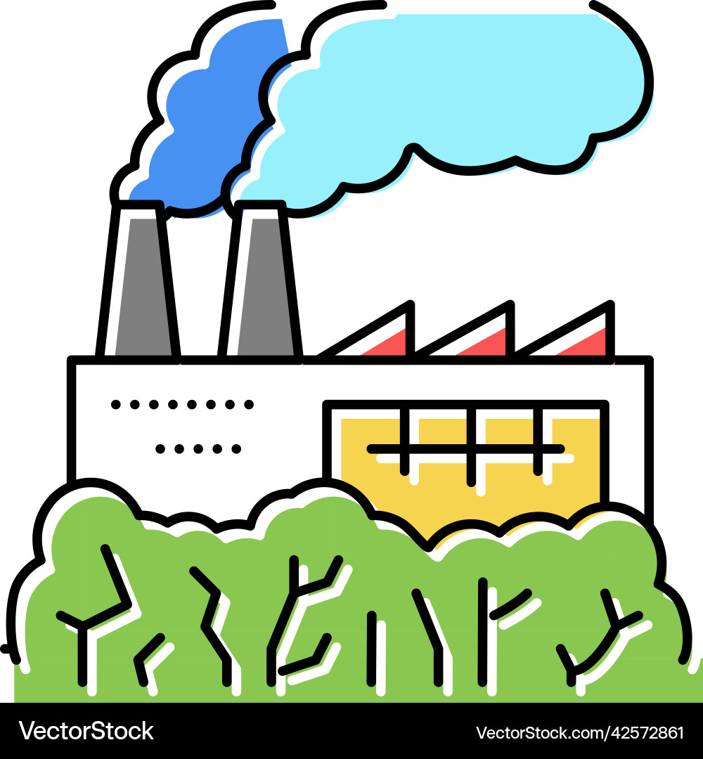 Green factory color icon Royalty Free Vector Image